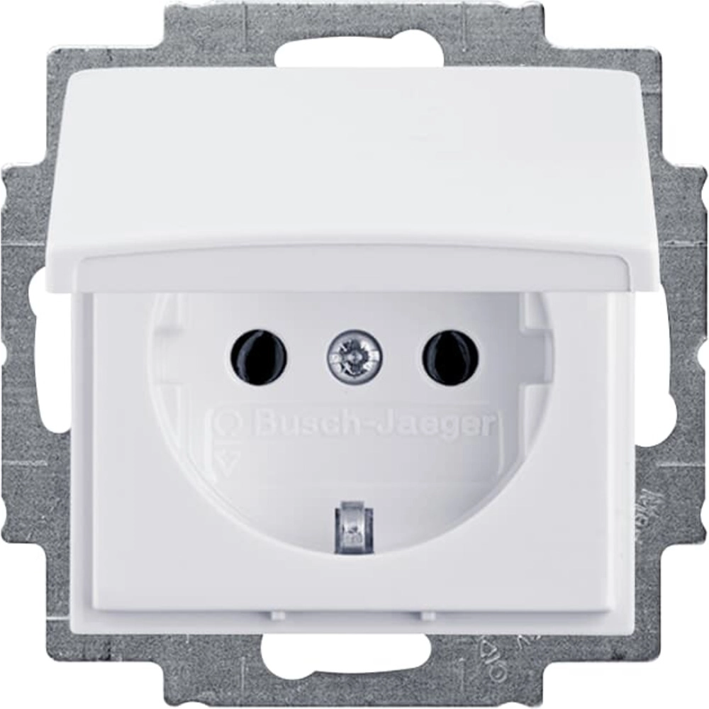 BASIC55 1-GANG SCHUKO SOCKET OUTLET WITH LID